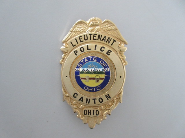 Metall Badge Lieutenant, Police Canton, State of Ohio-41672